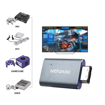 Bitfunx Gamecube HDMI-compatible Line Doubler Adapter Adapto
