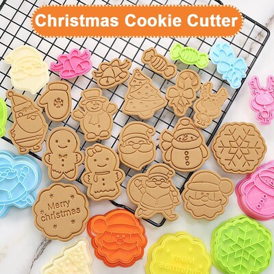 Christmas Cookie Plunger Cutters Fondant Cake Mold Biscuit S