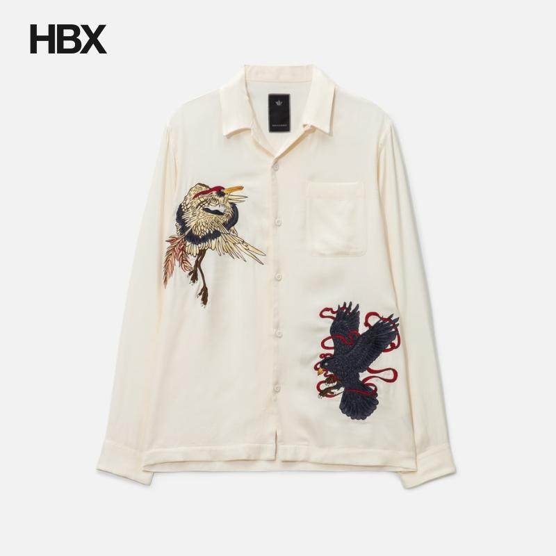 Maharishi Crow and Heron Camp Collar Shirt 长袖衬衫男HBX