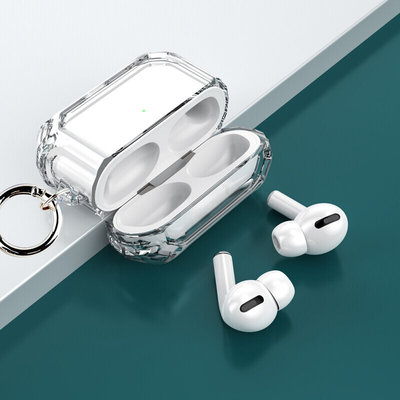适用airpods 1/2/3/pro保护套苹果耳机壳透明双色TPU硬框CASE防摔