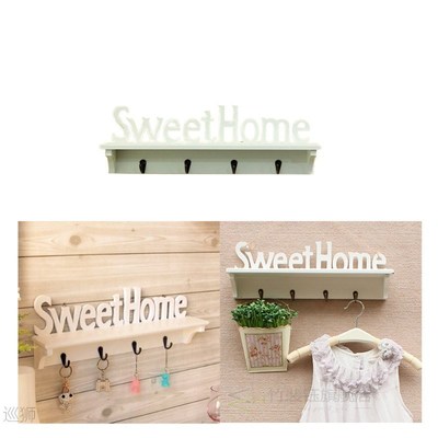 4 Hooks Hat Key Holder Wall Mounted Clothes Hanger Laundry C