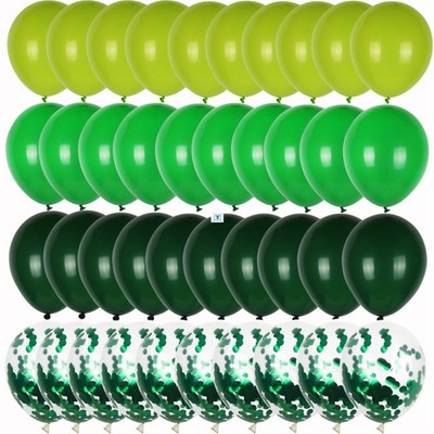 40pcs Green Balloons Set Chrome Metallic Confetti Ballon