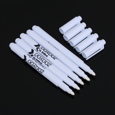 5pcs White Liquid Chalk Pen Black Board Marker Erasable Chal