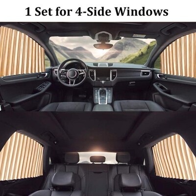 4 PCS Car Curtain Sun Shade Window Louver Folding Curtain S