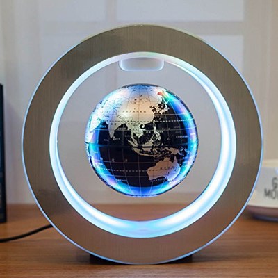Round LED World Map Floating Globe Magnetic Levitation Ligh