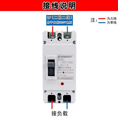 上海人民2P塑壳断路器RCM1-250A 200A空气开关160A大功率单相220V