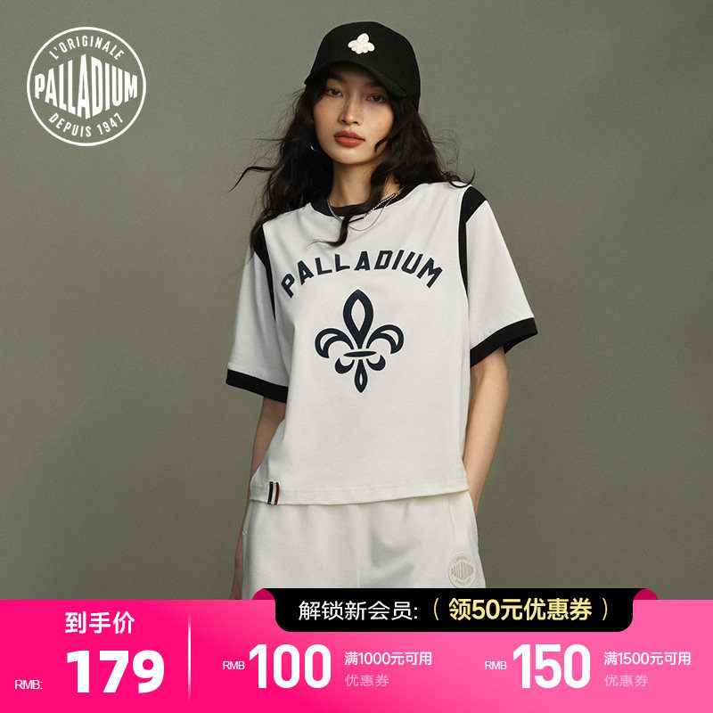 PALLADIUM帕拉丁短袖T恤夏季宽松上衣纯棉鸢尾花时尚女款198233