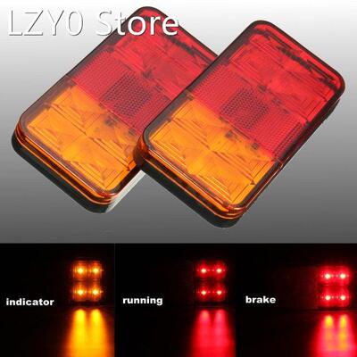 2x 12V 24V 8 LED Car Truck Trailer Taillights Rear Brake Lig