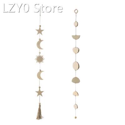 New Moon Phase Wall Hanging Garland Star Pendant Boho Home D