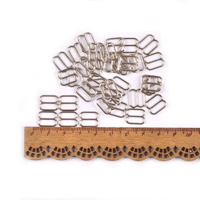 100pcs Metal/plastic Buckles Wedding Card Ribbon Adjuster  H