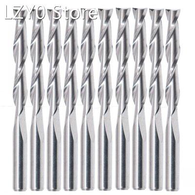 10x Double Flute Spiral Cutter 3.175x22mm CNC Router Bits Wo