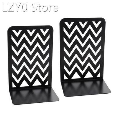 Pack of 2 Nonskid Heavy Duty Metal Bookend Magazines Organiz