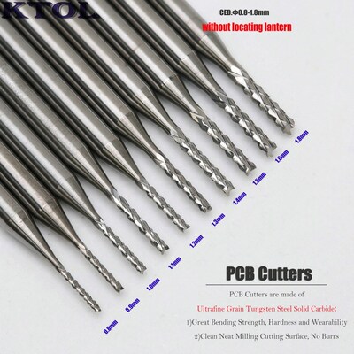10pc 0.8-1.8MM CNC PCB Router Bit ungsten bide Milling Cutte