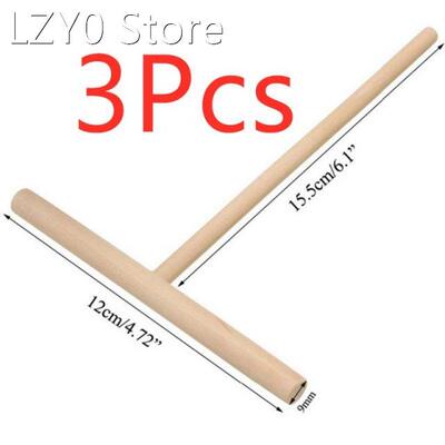 T Shape Wooden Crepe Maker Pancake Batter Spreader Stick Hom