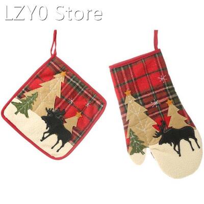 New Christmas Oven Mitts and Pot Holders Set Heat Resistant