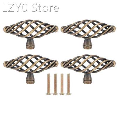 4Pcs Door Handle Antique Zinc Alloy Pull Knobs Closet Wardro