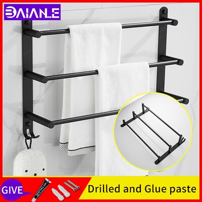 toilet towel bar with stainless steel 3 layer screw free ins