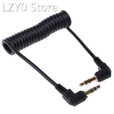1 PCS Coiled Audio Cable Jack Right Angle 90 Degree 3.5mm Au