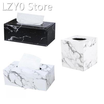 Nordic Style Fashion Marble Pattern Rectangular Paper Box Ho