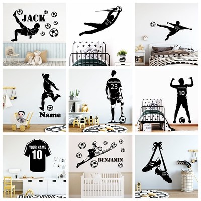 Large Football Soccer Custom Name vinyl Wall Sticker FC Deca