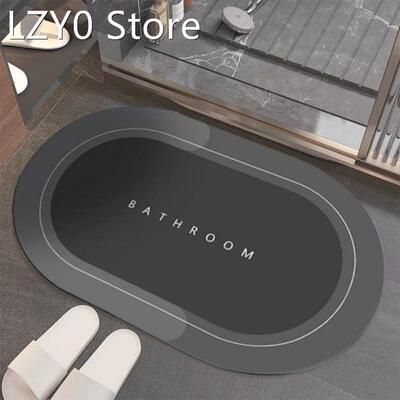 Home Bath Mat Coral Fleece Carpet Water Absorption Nonslip M