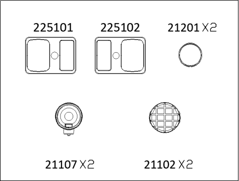CROSSRC XT4前后灯片套件225101 225102 21107 21102 CS-97400951