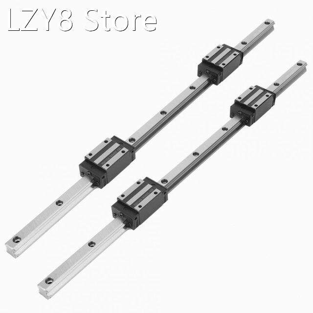 2Pcs HGR15-500mm Linear Rail Guide Rail 15mm Width& 4pcs Ca_虎窝淘