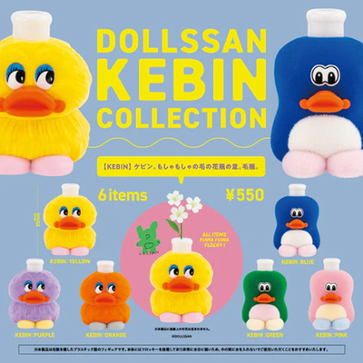 现货日本Kenelephant花瓶鸭子 可爱小动物插花摆件桌面玩具扭蛋