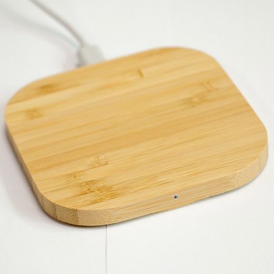 Portable 5W Wireless Charger Slim Wood Pad For Apple iPhone