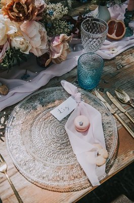 Glass Fancy Design transparent vintage Charger Plate  clear