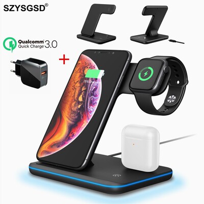 15W Fast Qi Wireless Charger Stand For iPhone 12Pro/11/XS/X