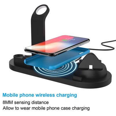 FDGAO 4 in 1 Wireless Charging Stand For Apple Watch 6 5 4