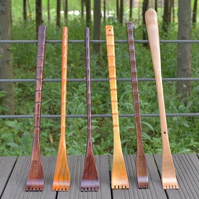 1Pc Long Natural Wood Back Scratcher Massager Pen Clip Hand