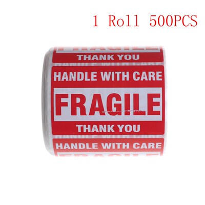 500Pcs/Roll Fragile Shipping Mailing Handle With Care Stick