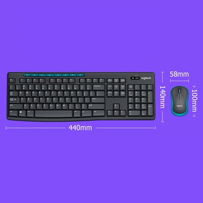 MK275 USB Wireless Keyboard 1000 DPI Optical Ergonomic Mouse