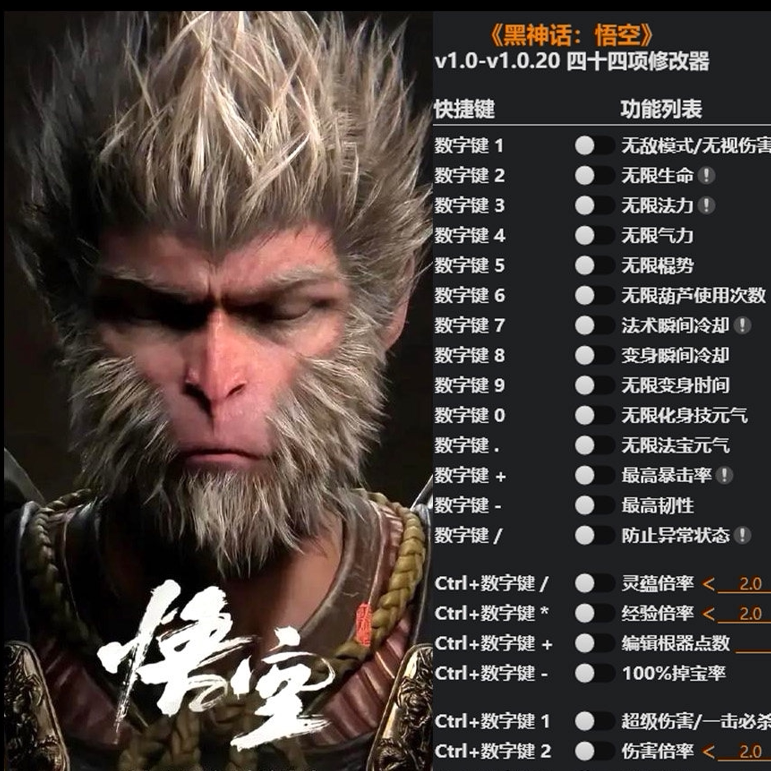 黑神话悟空游戏修改器支持steam正版wegame非游戏自动发货