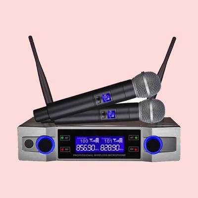 Finlemho Wireless Karaoke Microphone Dynamic VHF Home Studio
