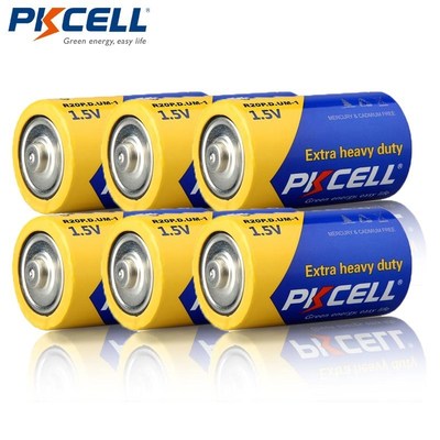 6Pcs  R20P Super Heavy Duty D Size Batteries 1.5V 13A UM1 MN