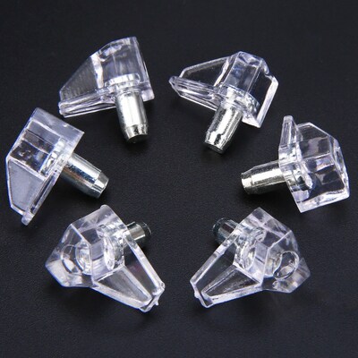50pcs 5mm Shelf Supports Pegs Studs Clear With Metal Pins DI
