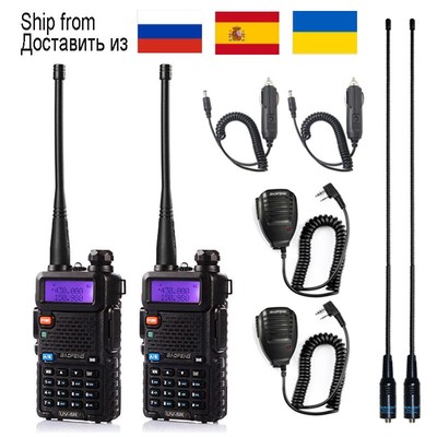 1pcs/2pcs Walkie Talkie Baofeng uv 5r Radio Station 5W Port