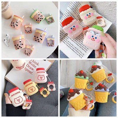 Voor AirPods Case Boba Melk Thee Draadloze Oortelefoon Case