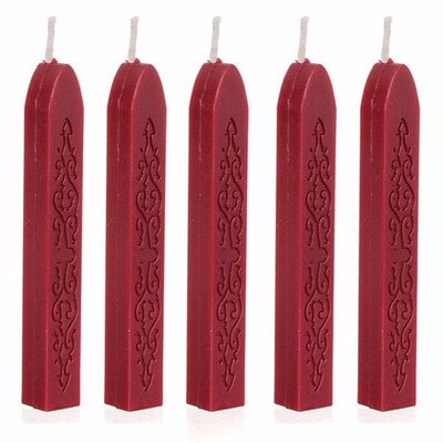 5Pcs Wine Red wax Manuscript Sealing Seal Wax s  Wicks  Post