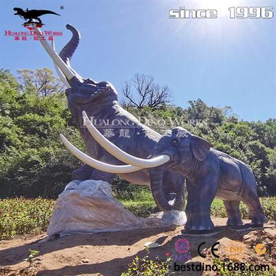 大型机械电动硅胶黄河古象模型摆件仿真大象仿真动物玩具景区模型