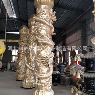 锻铜龙柱制作厂家可仿真铜龙二龙戏珠工艺品
