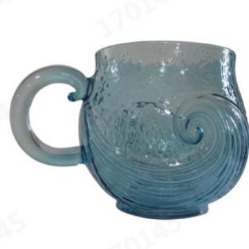 Handcrafted Ocean Wave Glass Mug海洋波浪玻璃杯