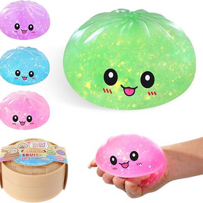 Glitter Dumpling Squishy with Mystery Box 闪粉包子软胶玩具