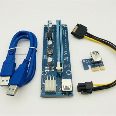 50PCS VER 006C PCI-E PCI E Express 1X to 16X Riser Card USB