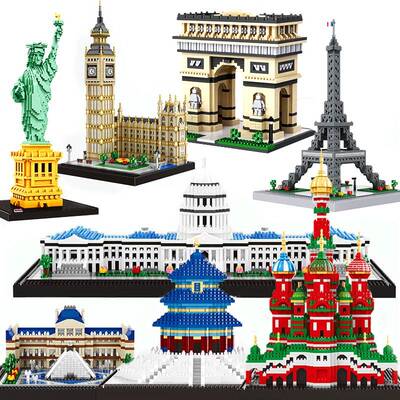 Architecture Liberty Statue Big Ben Eiffel Tower Model Buil