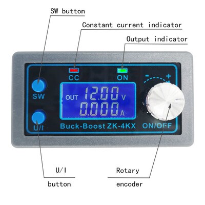 ZK-4KX DC DC Buck Boost Converter CC CV 0.5-30V 4A 5V 6V 12V