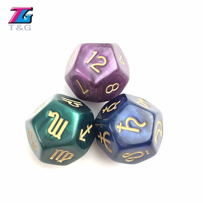 3pcs/set,Divination Dice Top Quality Acrylic 12 Sides Tarot
